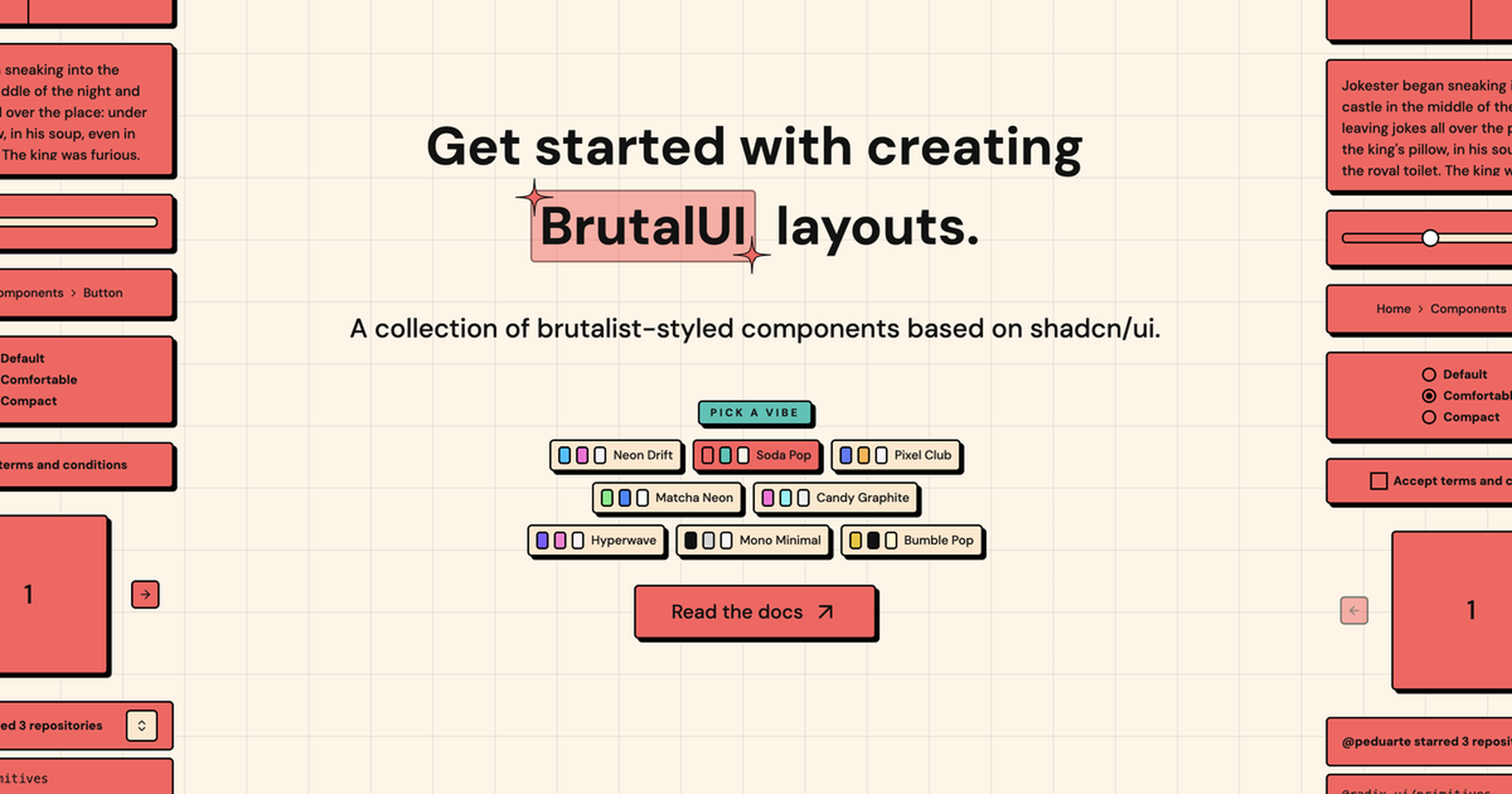 BrutalUI - Start making bold brutalist layouts today